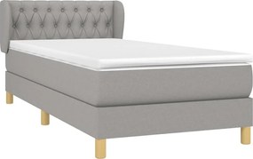vidaXL Box spring postel s matrací 90x200 cm textil [3127013] Barva: světle šedá