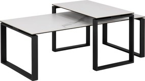 XXXLutz SADA KONFERENČNÍCH STOLKŮ, černá, bílá, kov, sklo, 115/55/45 cm MID.YOU - Konferenční stolky - 001749012006