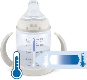 Kojenecká láhev na učení NUK s kontrolou teploty 150 ml bílá