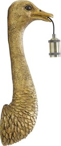Bronzová antik nástěnná lampa pštros Ostrich bronze - 18*15*57 cm / E27
