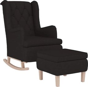 Houpací křeslo se stoličkou černé textil 3121274