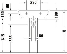 Duravit 23106000002 - Závěsné umyvadlo D-CODE 60x46 cm keramika/lesklá bílá