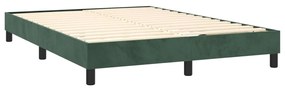 Box spring postel s matrací tmavě zelená 140x200 cm samet,  3144336