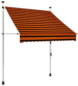 Ručně zatahovací markýza 150 cm oranžovo-hnědá