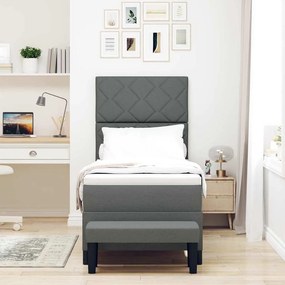 Postel s boxspringem s čelo Tmavě šedá 80 x 200 cm textil 3344101