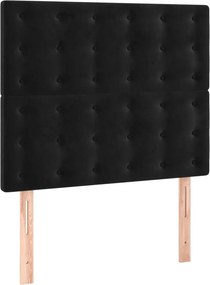 Box spring postel s matrací černá 80 x 200 cm samet 3138051