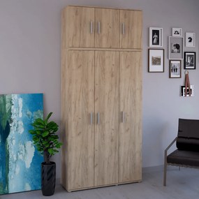 Skříň, třídveřová, dub artisan, SERVO TYP 2