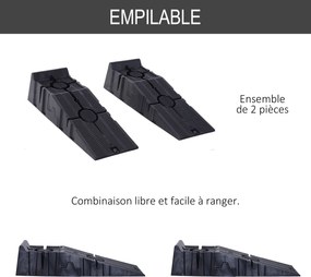 DURHAND Plastové Nakládací Rampy pro Automobily, Přístupové Rampy, 2 Kusy, Nosnost 2,5 Tuny, 91 x 30 x 21 cm, Černé