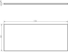 Mexen Uni, pracovní deska 110 cm, bílá matná, 91AXX-1104-464-18-01