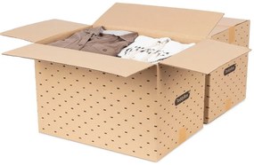 Sada 2 béžových úložných boxů Compactor Teddy, 42 x 30 cm