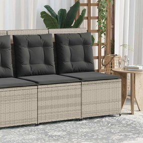 Zahradní sofa s polštářem Světle šedá polyratan 3394481