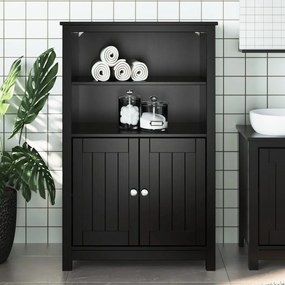 Koupelnová skříňka BERG černá 69,5x34x110 cm masivní borovice,  358547
