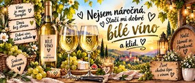Dárkový hrnek pro milovnici bílého vína – Nejsem náročná, 300 ml