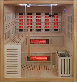 BPS-koupelny Kombinovaná sauna 2v1  - Infrasauna + finská sauna 180x160, 4-5 osob
