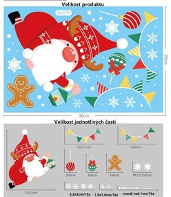 Vánoční samolepky na okna - Santa Claus - různé motivy na výběr Varianta: Varianta 7