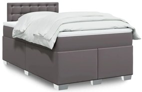 Box spring postel s matrací šedá 120x190 cm umělá kůže 3288414