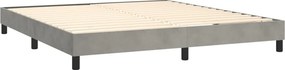 Box spring postel s matrací světle šedá 160x200 cm samet 3141551