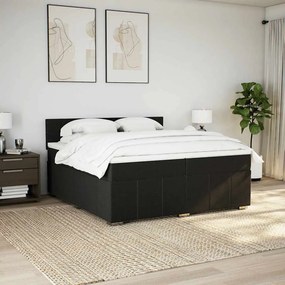 Box spring postel s matrací černá 200x200 cm textil 3287177