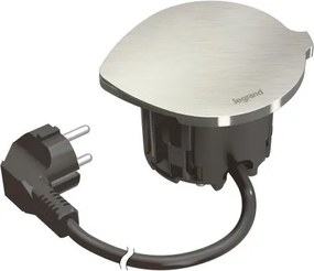 Vestavná zásuvka Legrand Incara Disq 60 1x230V černá s kovovým krytem 654723