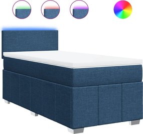 Box spring postel s matrací modrá 90x200 cm textil 3289250