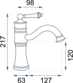 Rea Vintage - Umyvadlová baterie, černá, REA-B0226