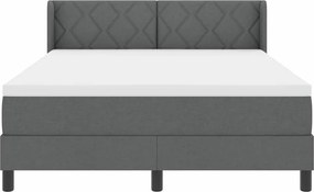 Postel s boxspringem s čelo Tmavě šedá 190 x 140 cm textil 3341161