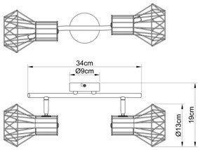 Globo 54017-2 - Bodové svítidlo PRISKA 2xE27/40W/230V