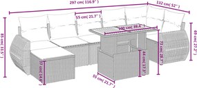 8dílná zahradní sedací souprava s poduškami černá polyratan 3275821