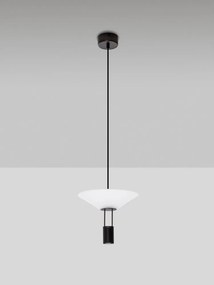 Matně černé hliníkové LED závěsné svítidlo se stínidlem z akrylového skla ø 22 cm Anafi – Nova Luce