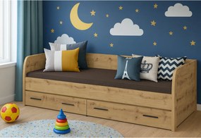 Postel 2s/90x200 s roštem dub artisan Ayson