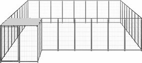Psí kotec černý 20,57 m² ocel 3082228