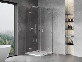 Mexen Mist-H Duo, 2-křídlý ​​výklopný sprchový kout 120 x 120 cm, čiré sklo, chromový profil, 8A5-120L-120P-01-00