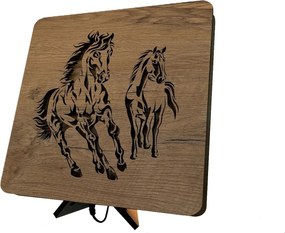 Li-Go "Koně" lampa 31x31 cm provedení povrchu: ořech