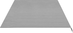 Náhradní plachta na markýzu antracitová a bílá 600 x 300 cm polyesterová 311993