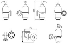 Sapho ASTOR dávkovač mýdla, 300 ml, keramika, chrom - 1325-19