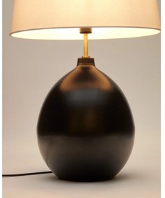 Černobílá stolní lampa s textilním stínidlem (výška 72 cm) Foixa – Kave Home