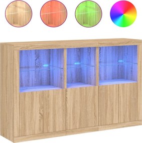 Příborník s LED osvětlením dub sonoma 162 x 37 x 100 cm 3209144