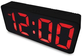 JVD Digitální černý moderní budík do el. sítě JVD SB524.2 se červenými LED číslicemi