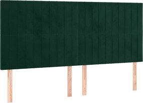 Čelo postele tmavě zelené 180x5x118/128 cm sametové 3116633