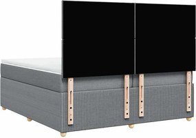 Box spring postel s matrací světle šedá 200 x 200 cm textil 3292156