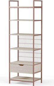 Ocelová knihovna v terakotové barvě 60x179,5x40 cm Amara – Marckeric