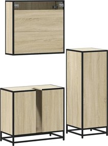 3dílný set koupelnového nábytku dub sonoma kompozitní dřevo 3301046