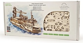 Ugears 3D dřevěné mechanické puzzle Výzkumná loď