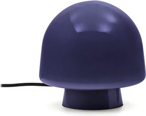 Tmavě modrá stolní lampa se skleněným stínidlem (výška 20 cm) Reig – Kave Home