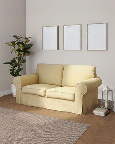 Potah na pohovku IKEA Ektorp 2-místná rozkládací NOVÝ MODEL 2012 barva krémová látka lesklé, pletený vzor