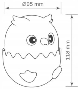 LED RGBW Stmívatelná dětská dotyková lampa LED/1W/5V USB 1200 mAh sova modrá