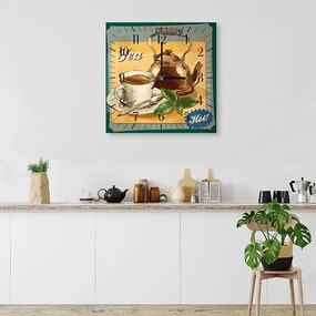 Gario Hodiny na zeď Horký čaj Rozměry: 40 x 40 cm