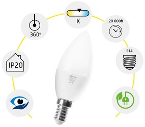 Toolight Toolight, LED žárovka E27, 8W, 560lm, 3000K teplá, RSL035, OSW-20020