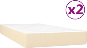 Box spring postel s matrací krémová 200x200 cm textil 3144551