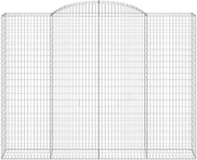 Klenuté gabionové koše 4 ks 300x50x220/240cm pozinkované železo 3146811